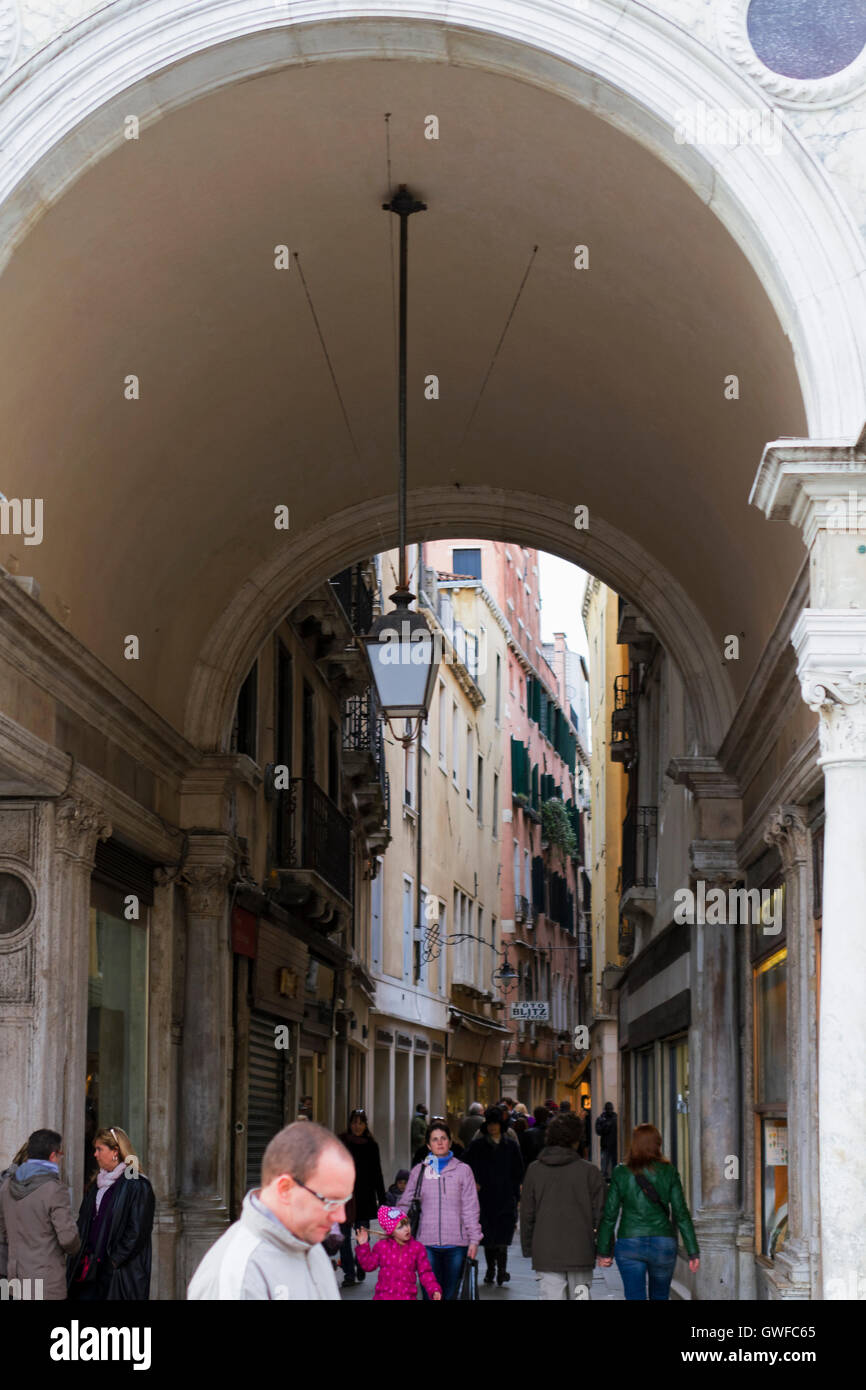 Venice, Italy - April 1, 2013: Street views of ancient architecture in ...