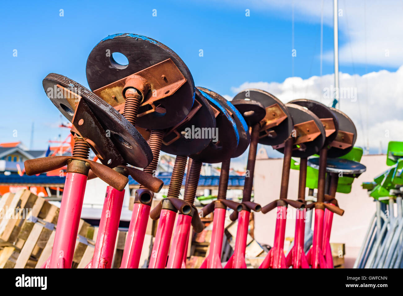 Wooden boat stands High Resolution Stock Photography and Images - Alamy
