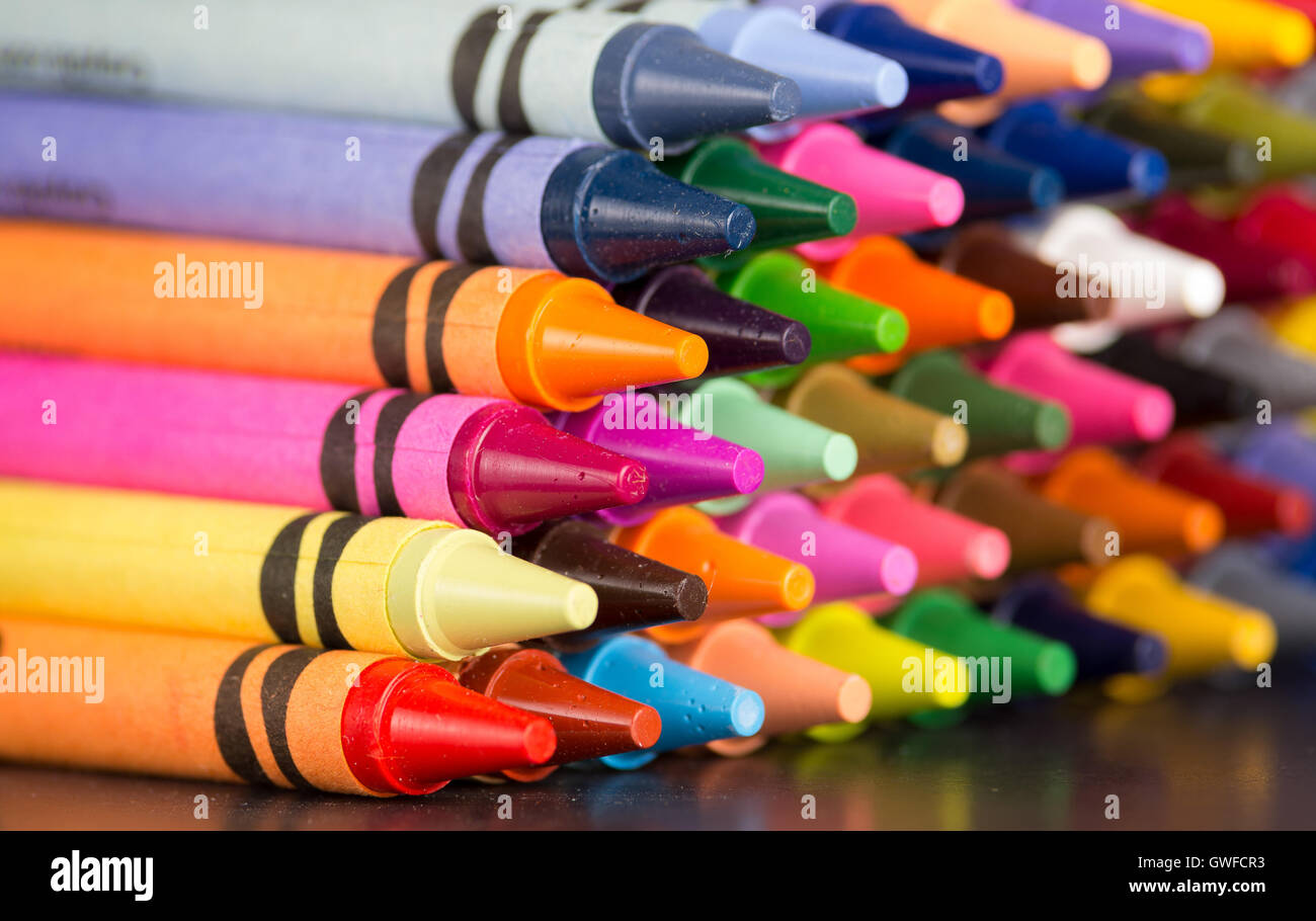 multicolored crayons pyramid Stock Photo - Alamy