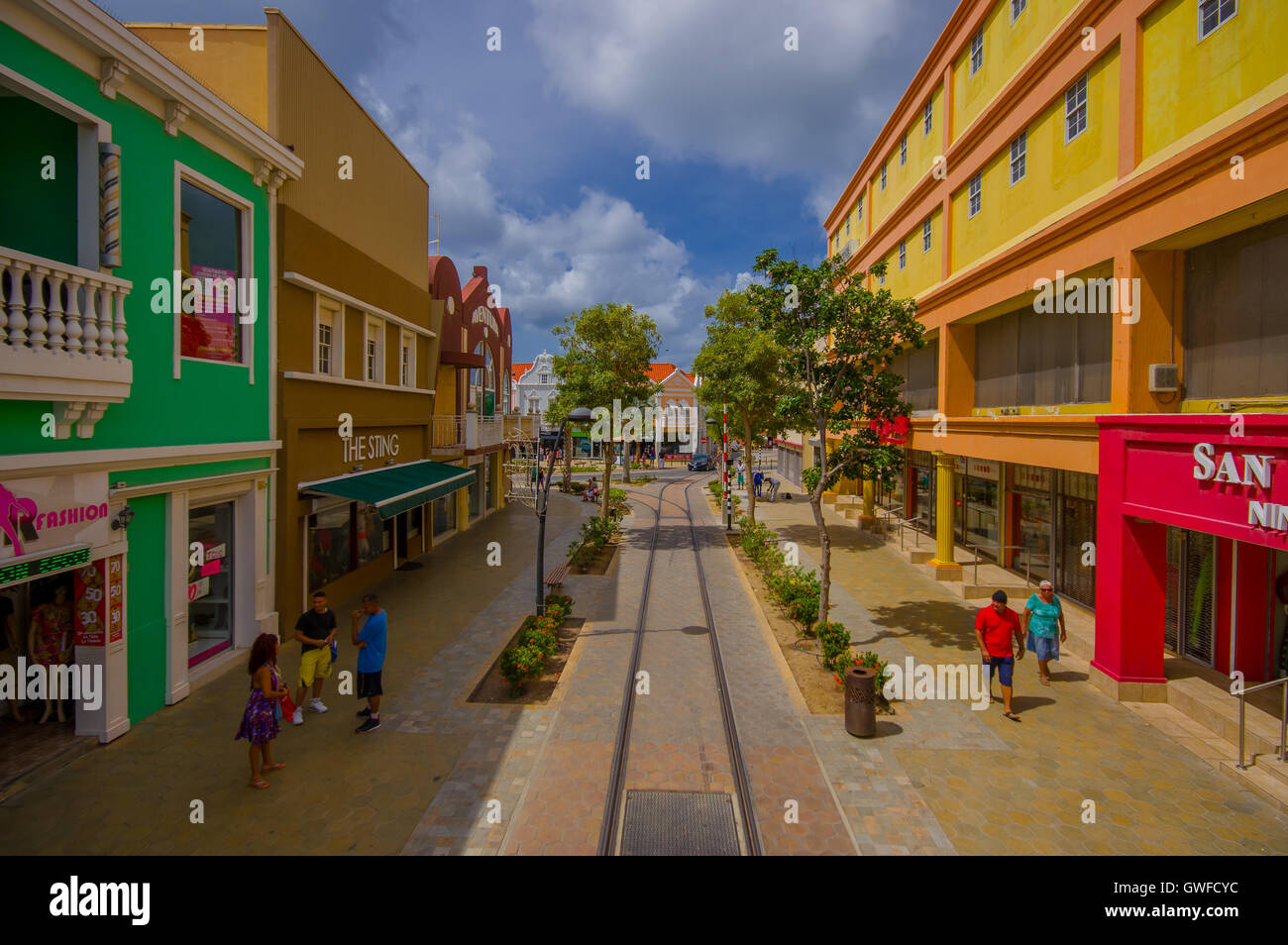 ORANJESTAD, ARUBA - NOVEMBER 05, 2015: Port used for tourism of cruise ...
