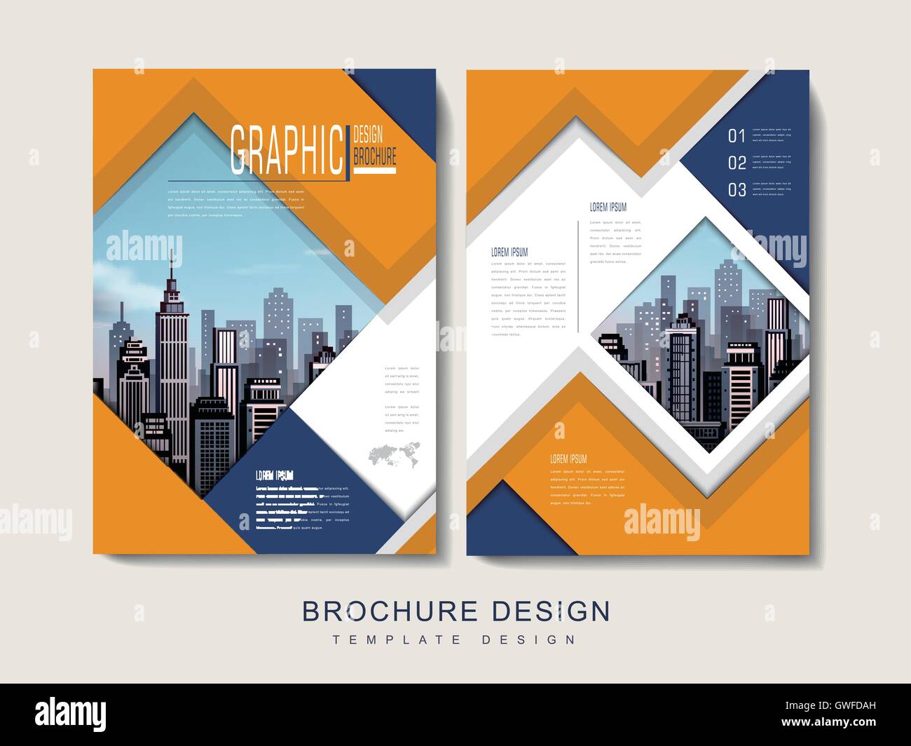 Flyer or Cover Design with urban city landscape and geometric elements ...