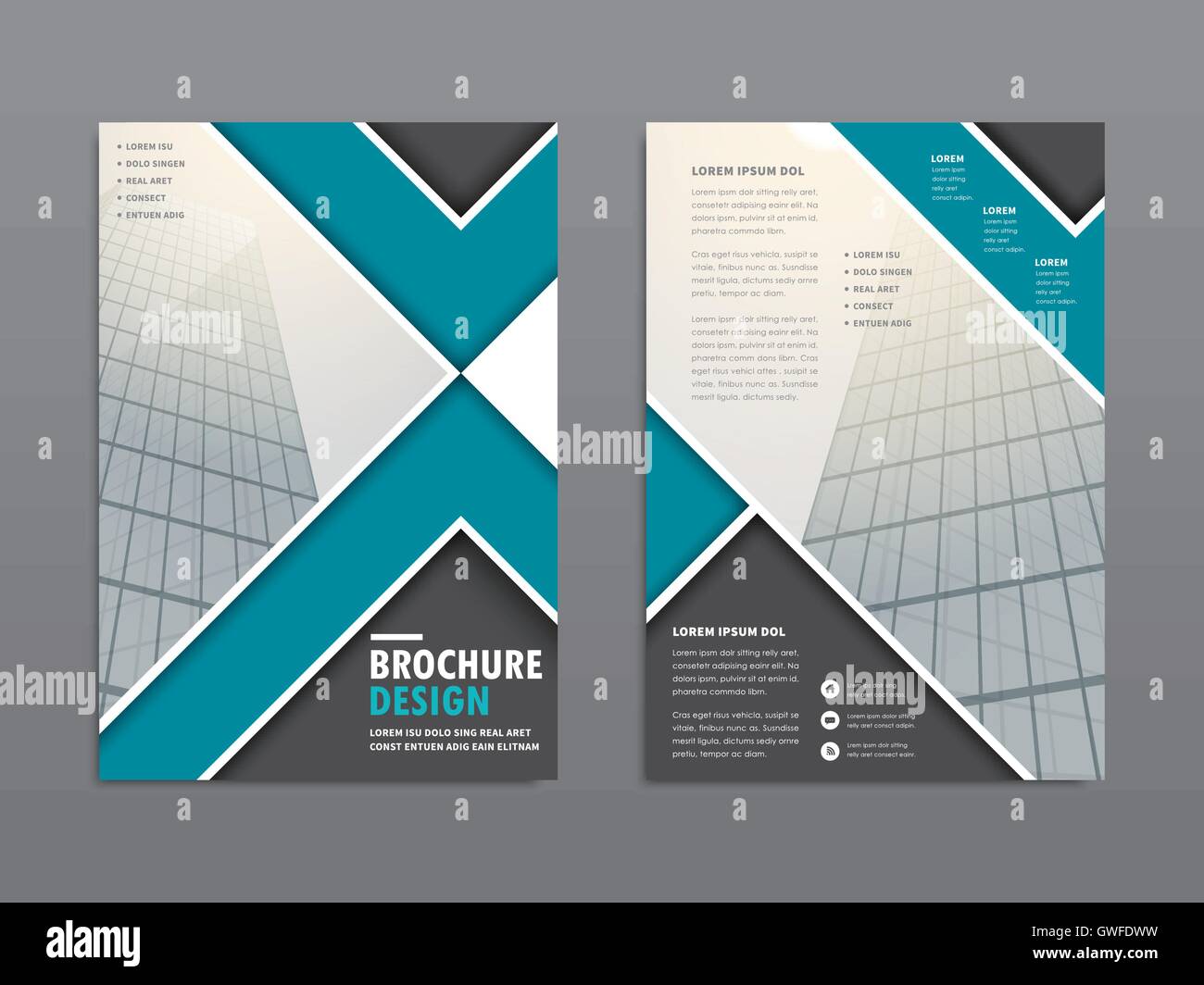 Modern flyer design, building exterior with geometric elements Stock ...
