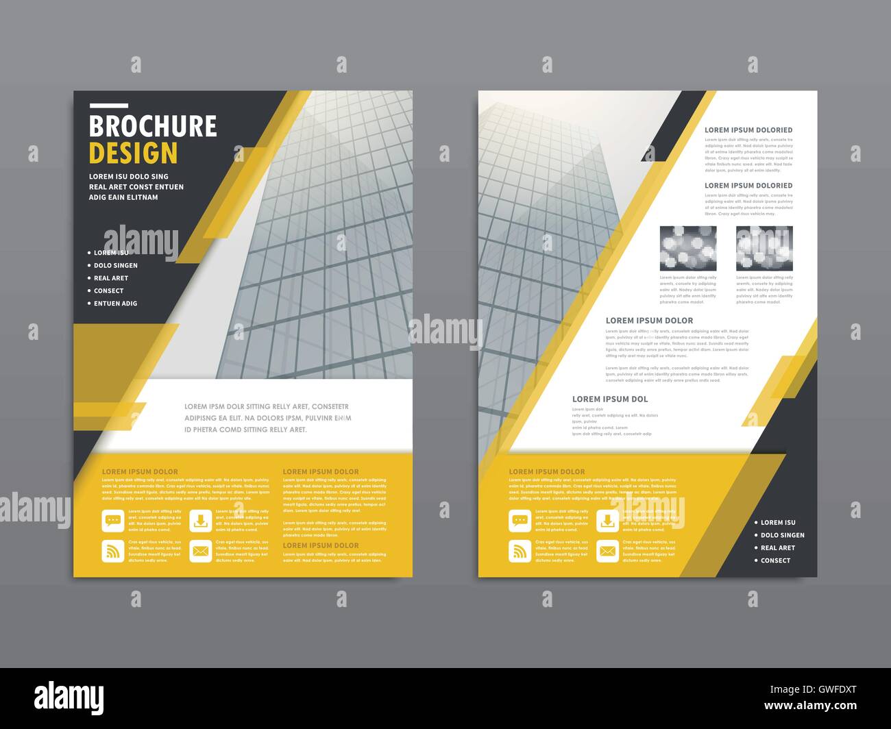 Modern flyer design, building exterior with geometric elements Stock ...