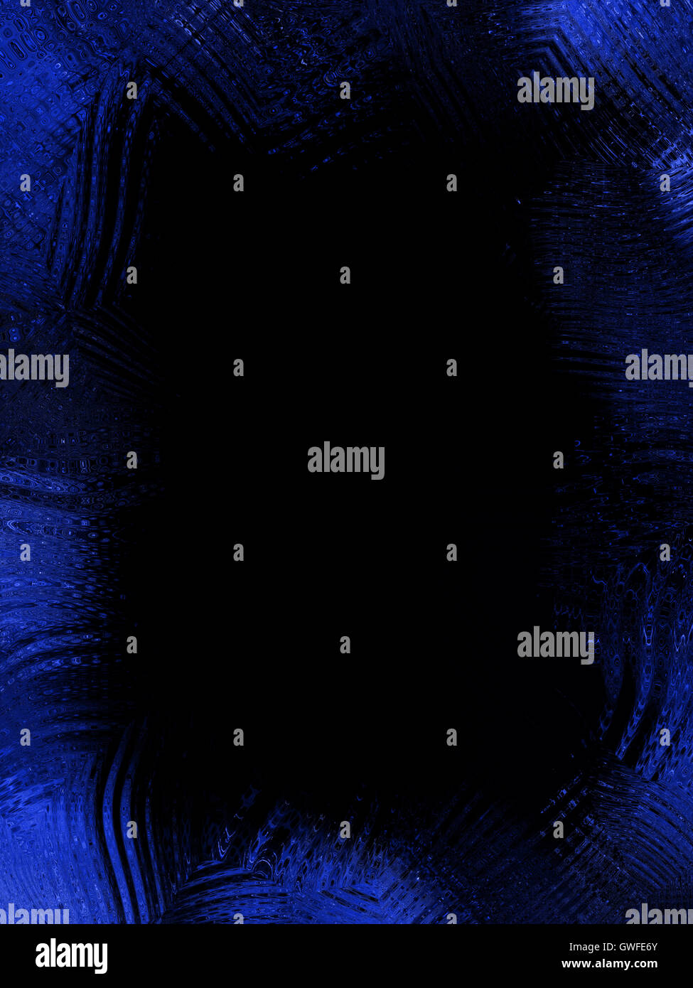 An abstract glassy blue frame / border with a glass or ice like pattern ...