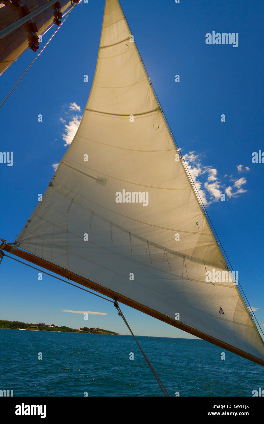 Views of the mast, sails and rigging on the private sail yacht Stock Photo - Alamy