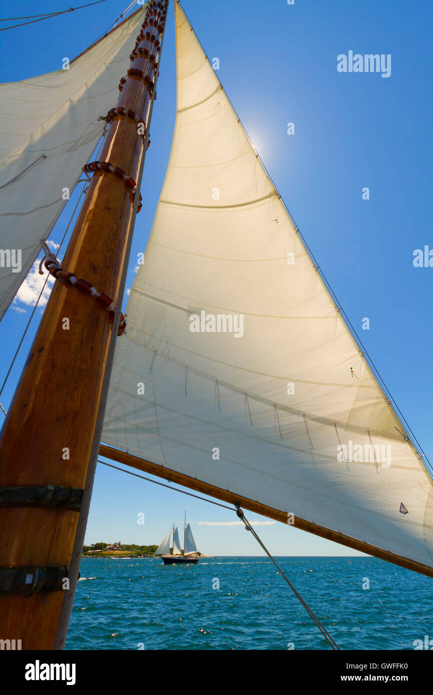 Views of the mast, sails and rigging on the private sail yacht Stock Photo - Alamy