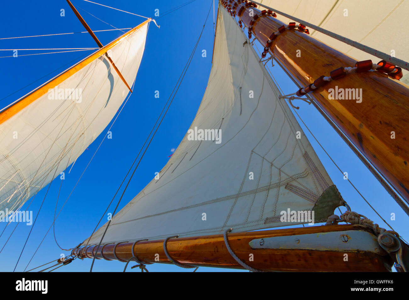 Views of the mast, sails and rigging on the private sail yacht Stock Photo - Alamy
