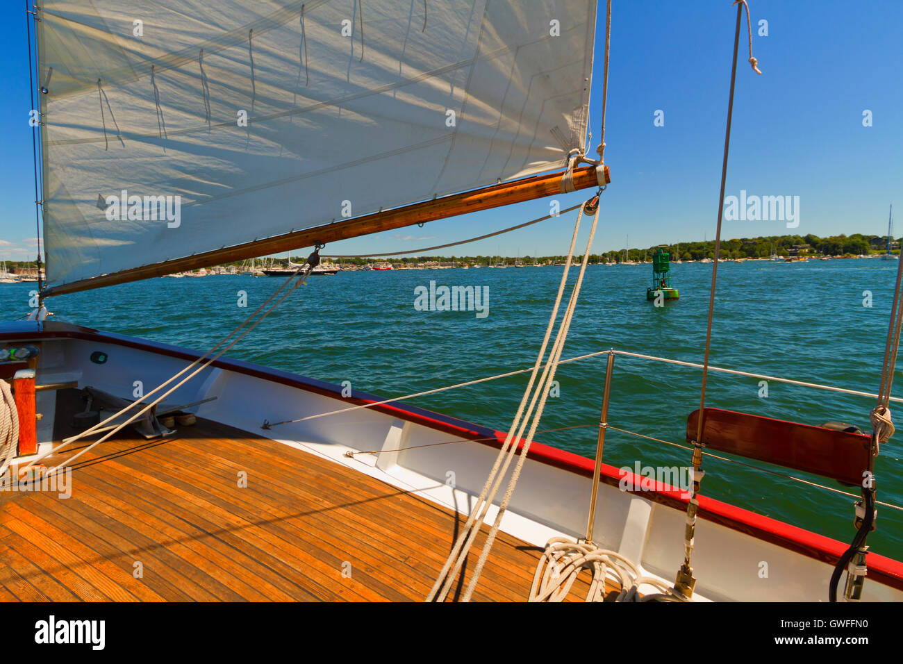 Views of the mast, sails and rigging on the private sail yacht Stock ...
