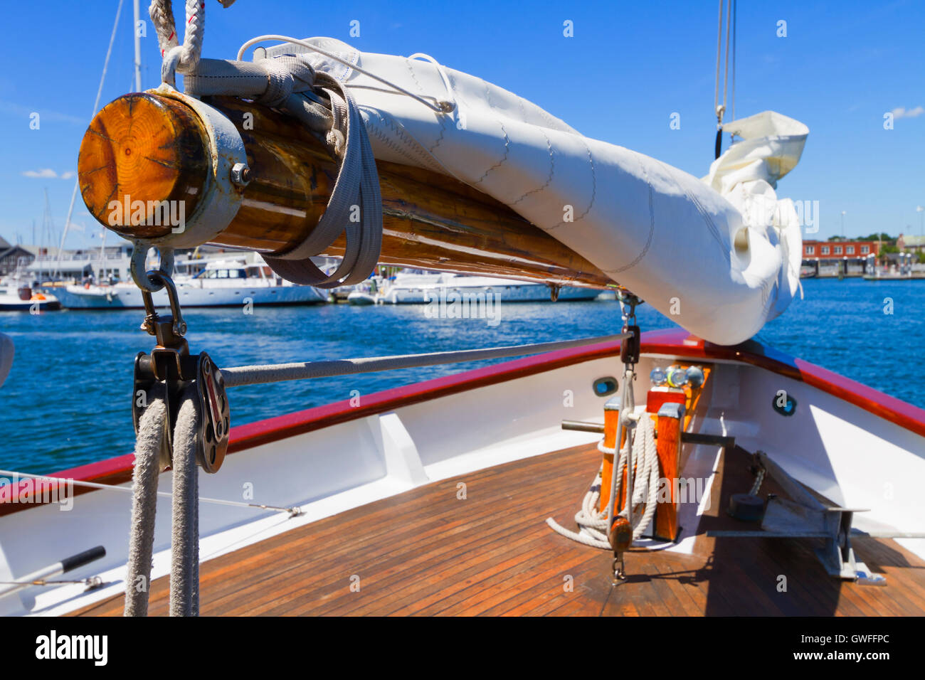 Views of the mast, sails and rigging on the private sail yacht Stock Photo - Alamy