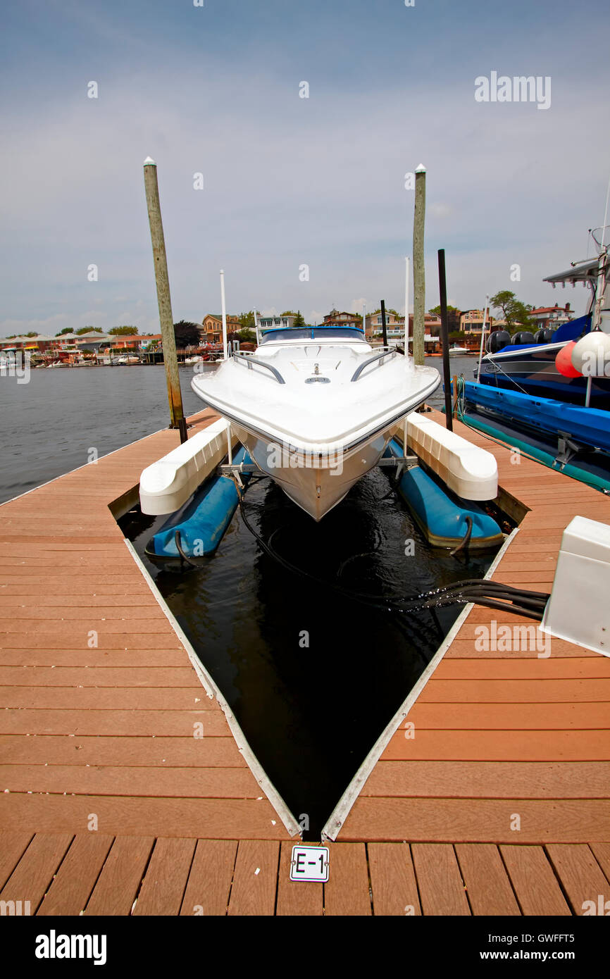 A view of the private yacht's bow, docked in the marina Stock Photo - Alamy