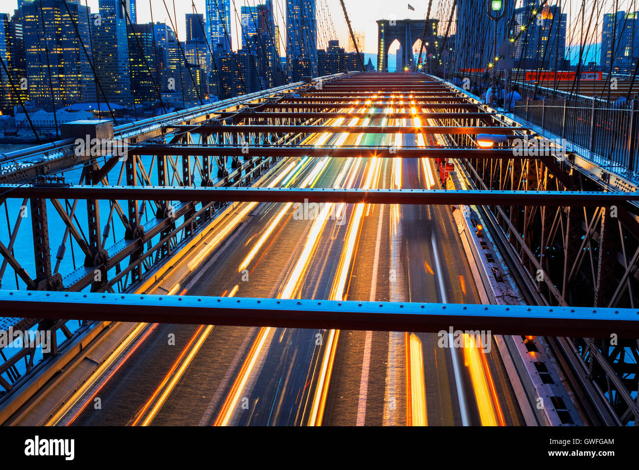 Bright lights of New York City at night Stock Photo - Alamy