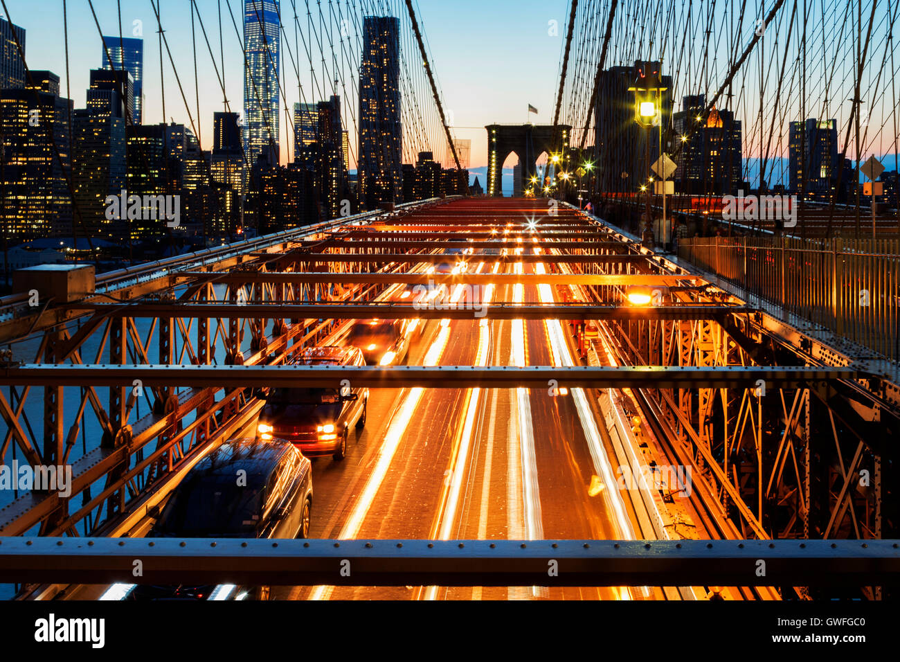 Bright lights of New York City at night Stock Photo - Alamy