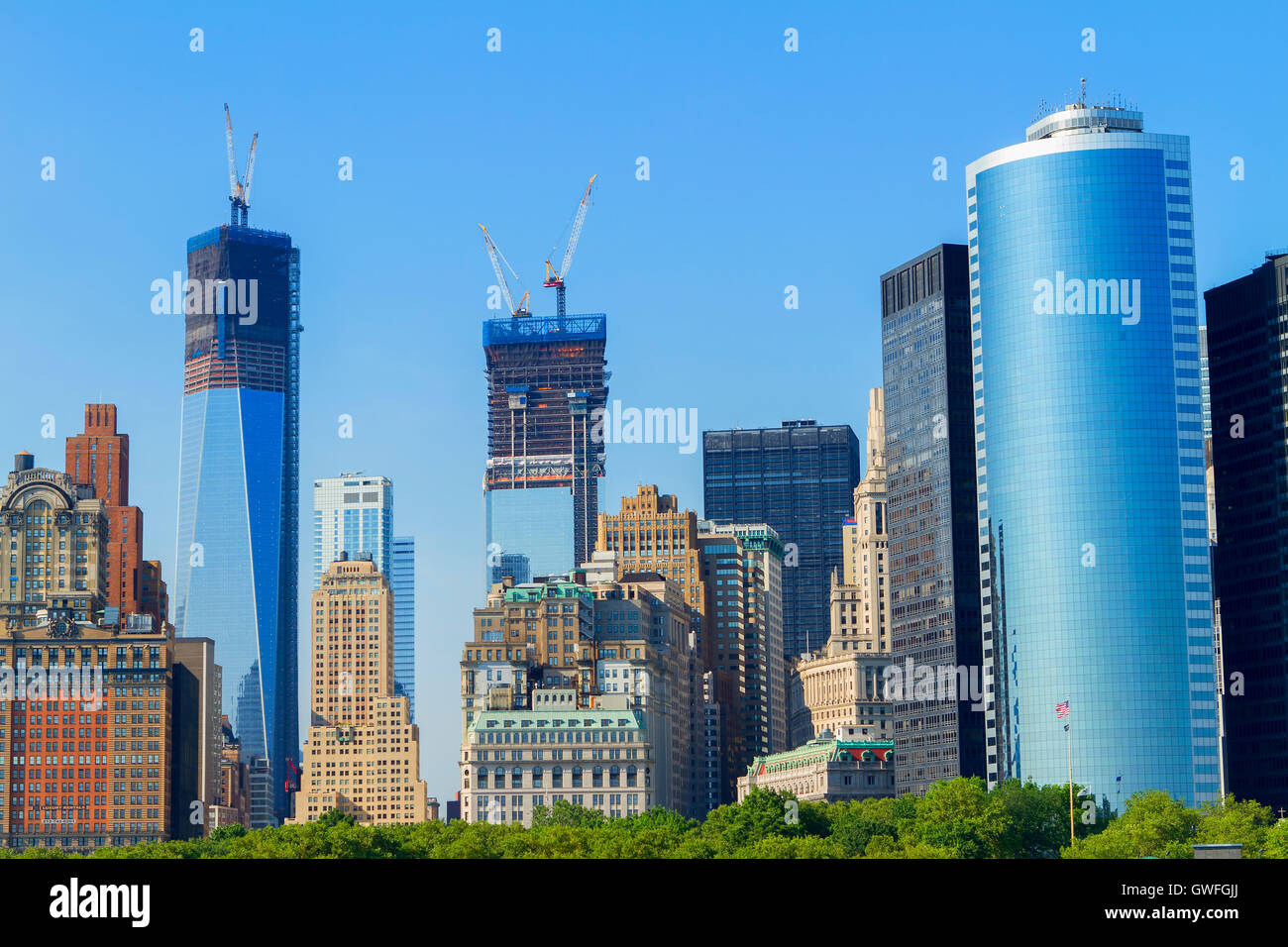 Views of New York City, USA, Freedom Tower and the World Trade Center ...