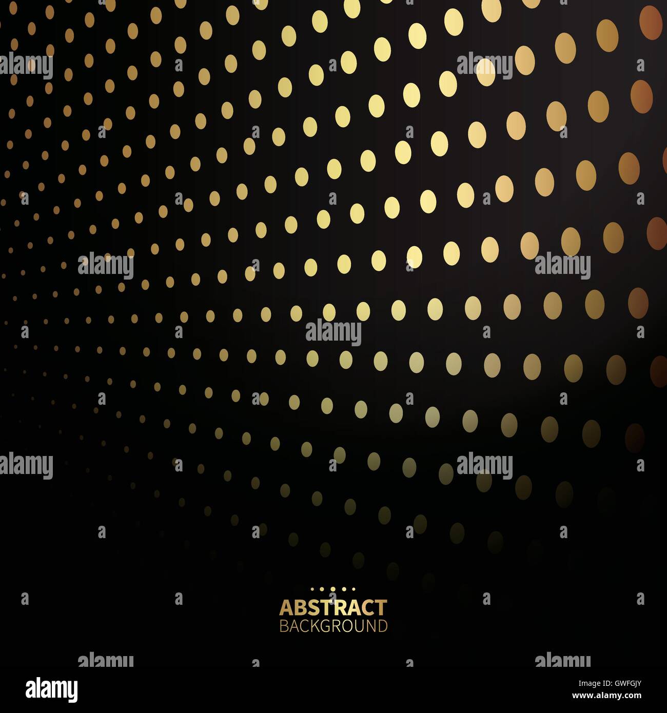 Luxury golden dotted pattern on black background. Flat shape Stock ...