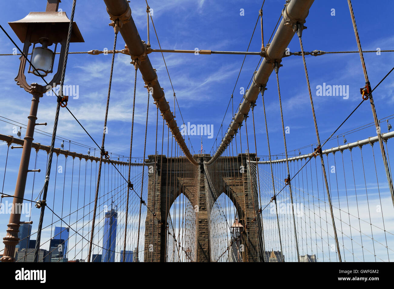 Views of historic Brooklyn Bridge in New York City Stock Photo - Alamy