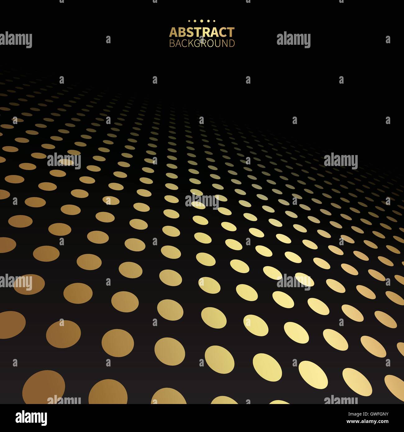 Luxury golden dotted pattern on black background. Flat shape Stock ...