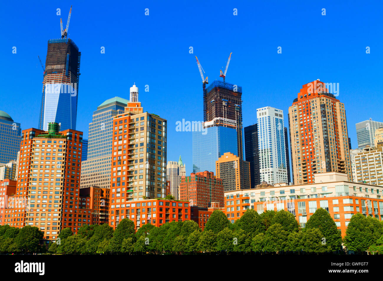 Views of New York City, USA, Freedom Tower and the World Trade Center ...