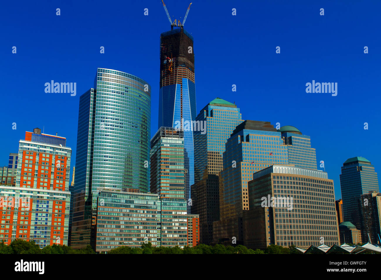 Views of New York City, USA, Freedom Tower and the World Trade Center ...