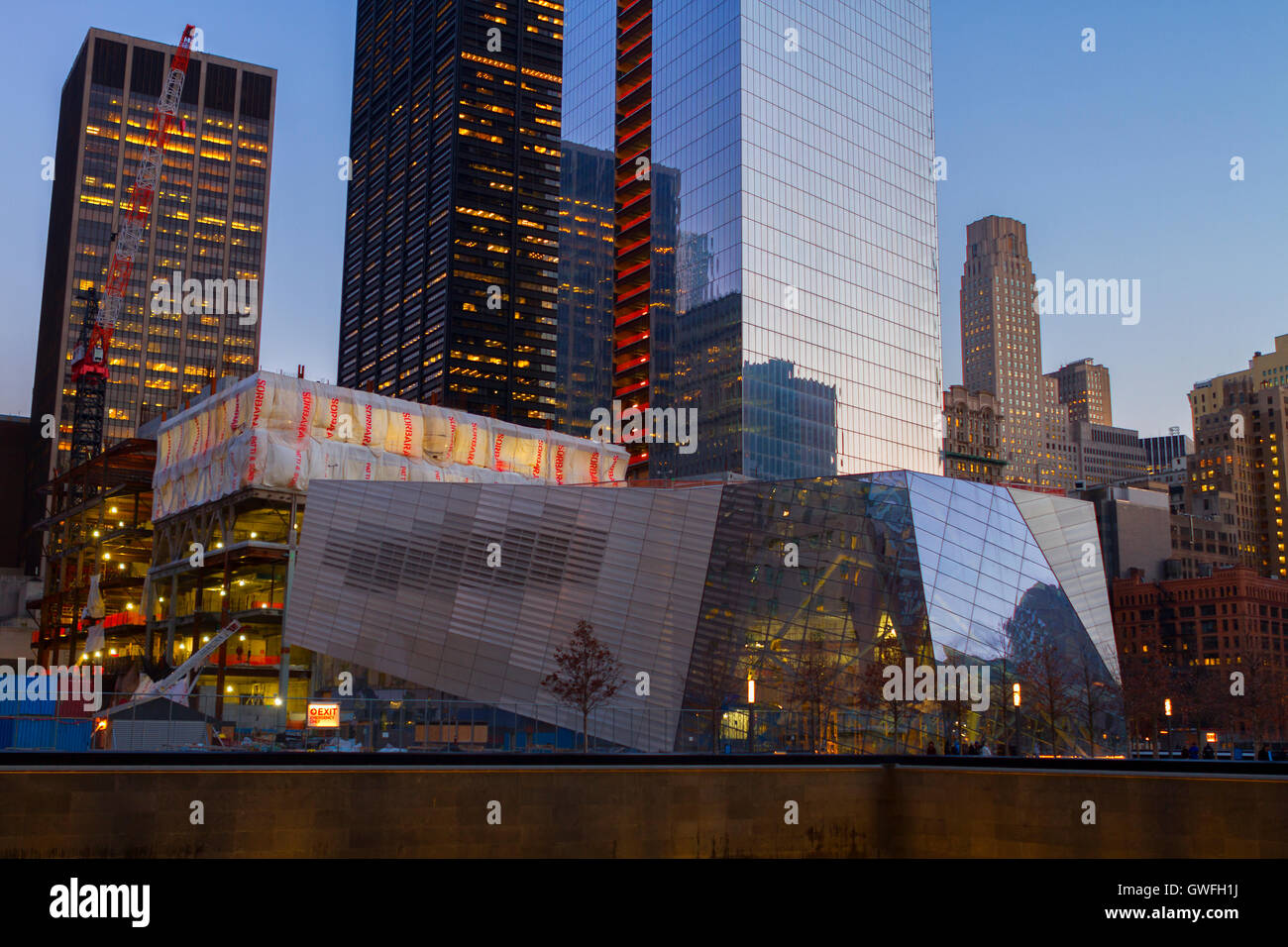 Views of New York City, USA. Freedom Tower and the World Trade Center ...
