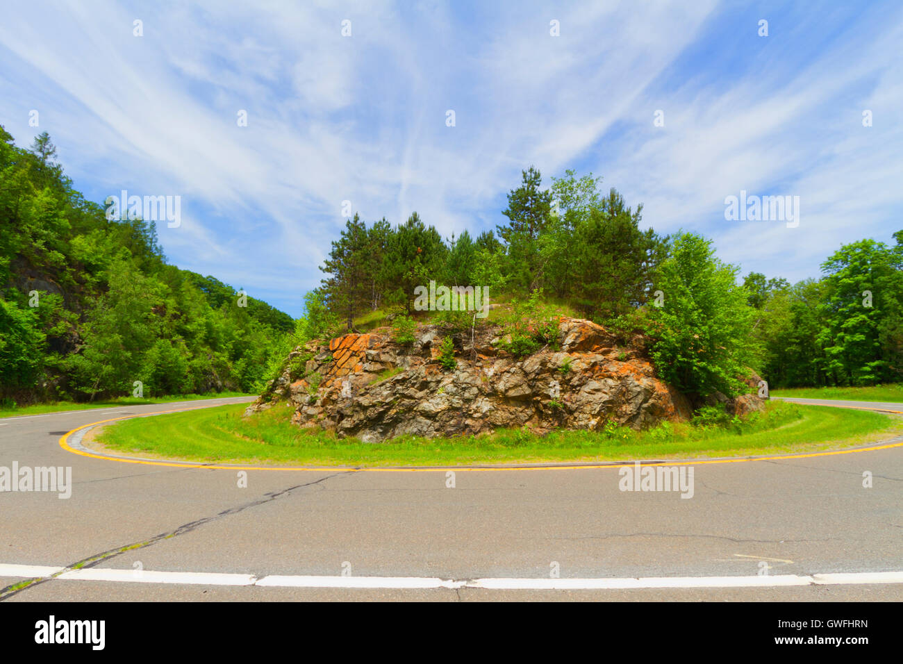 General view of a paved road Stock Photo - Alamy