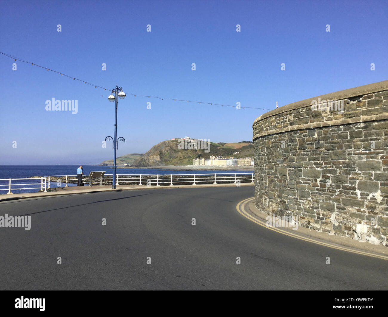 aberystwyth, wales, uk, promenade, sea, seaside, beach, resort, july ...