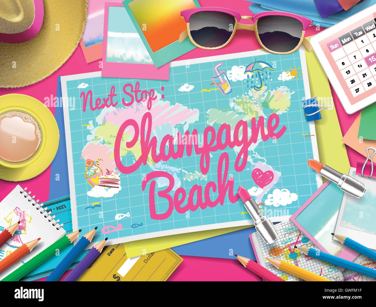 Map of pacific beach hi-res stock photography and images - Alamy