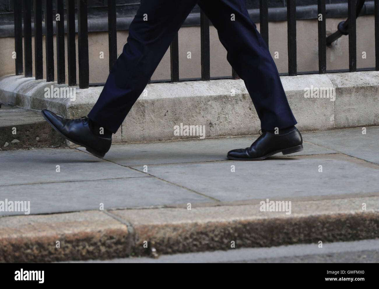Detail view of the feet of Cabinet Office Minister Ben Gummer as he ...