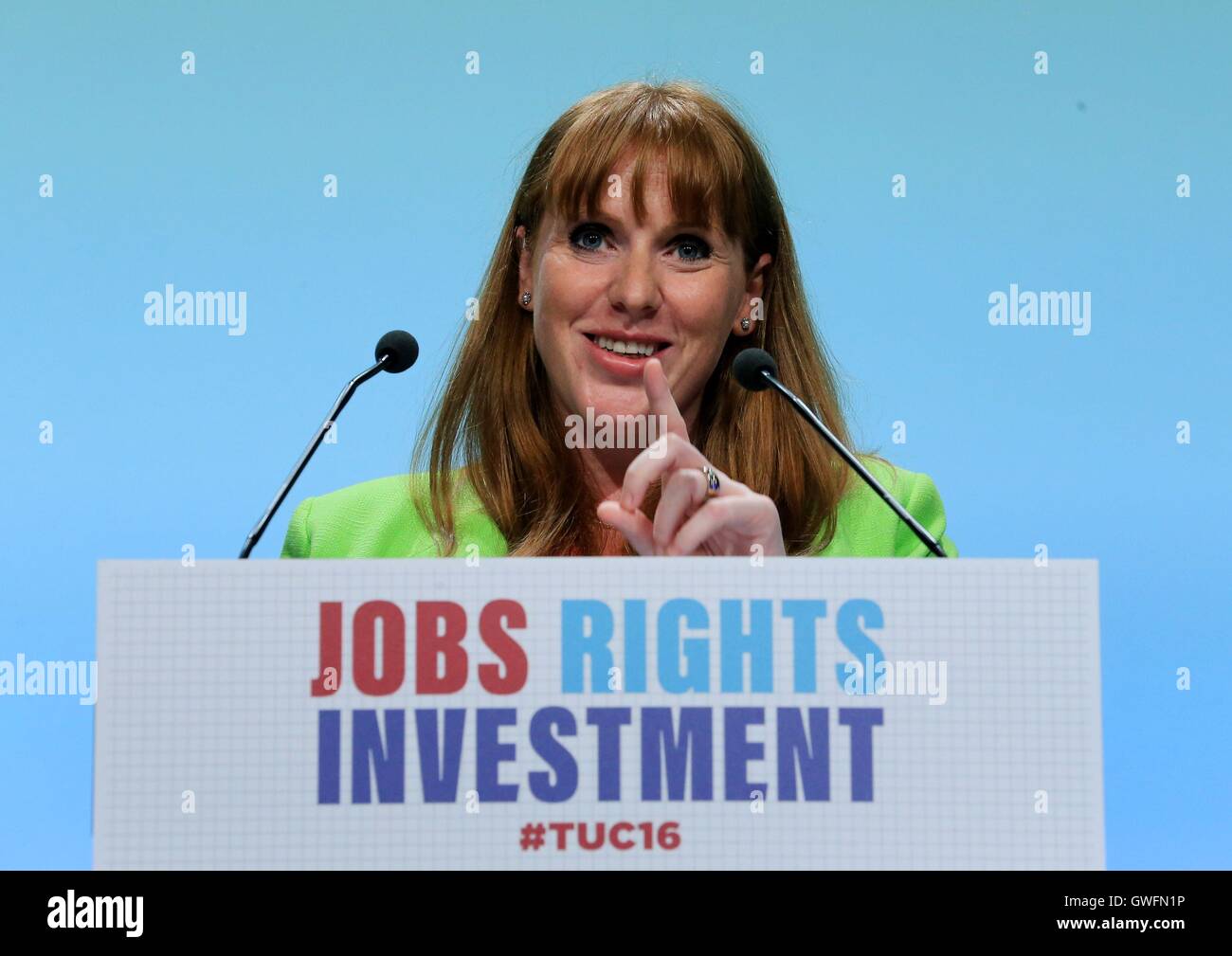 Angela Rayner, Shadow Education Secretary, addresses the TUC Congress ...