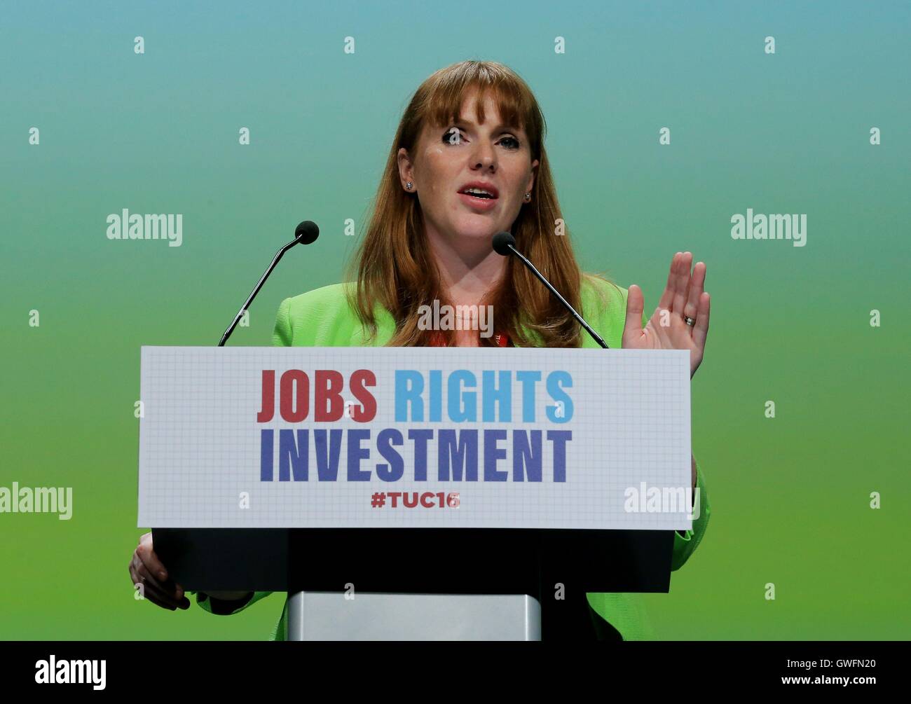 Angela Rayner, Shadow Education Secretary, addresses the TUC Congress ...