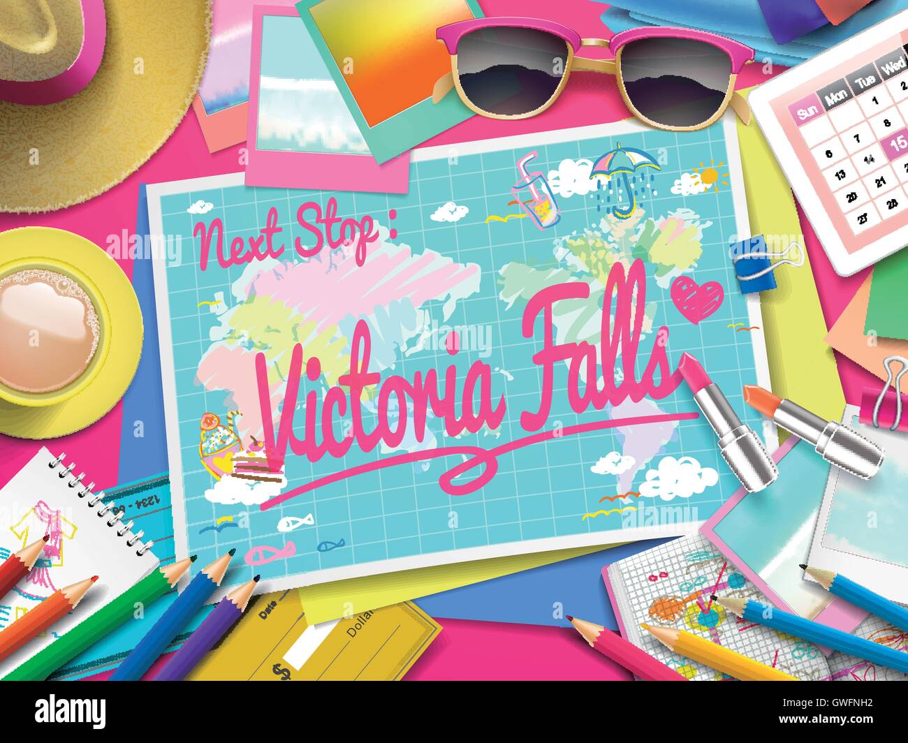 Victoria falls pool Stock Vector Images - Alamy