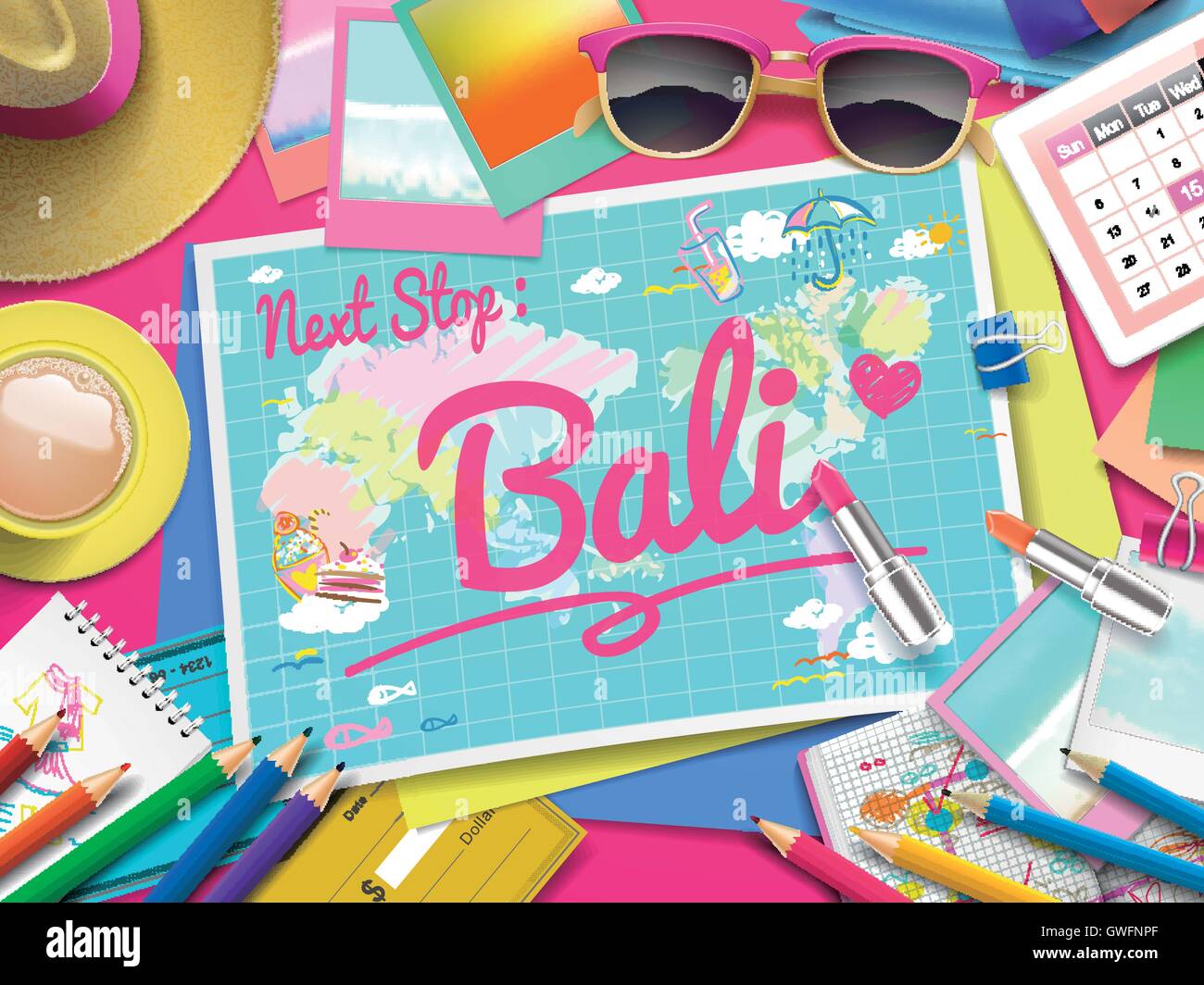 Colorful map of bali hi-res stock photography and images - Alamy