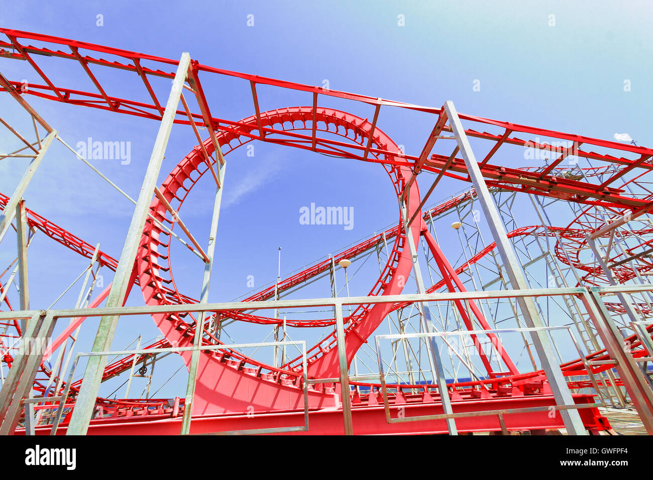 Colorful amusement park ride Stock Photo - Alamy