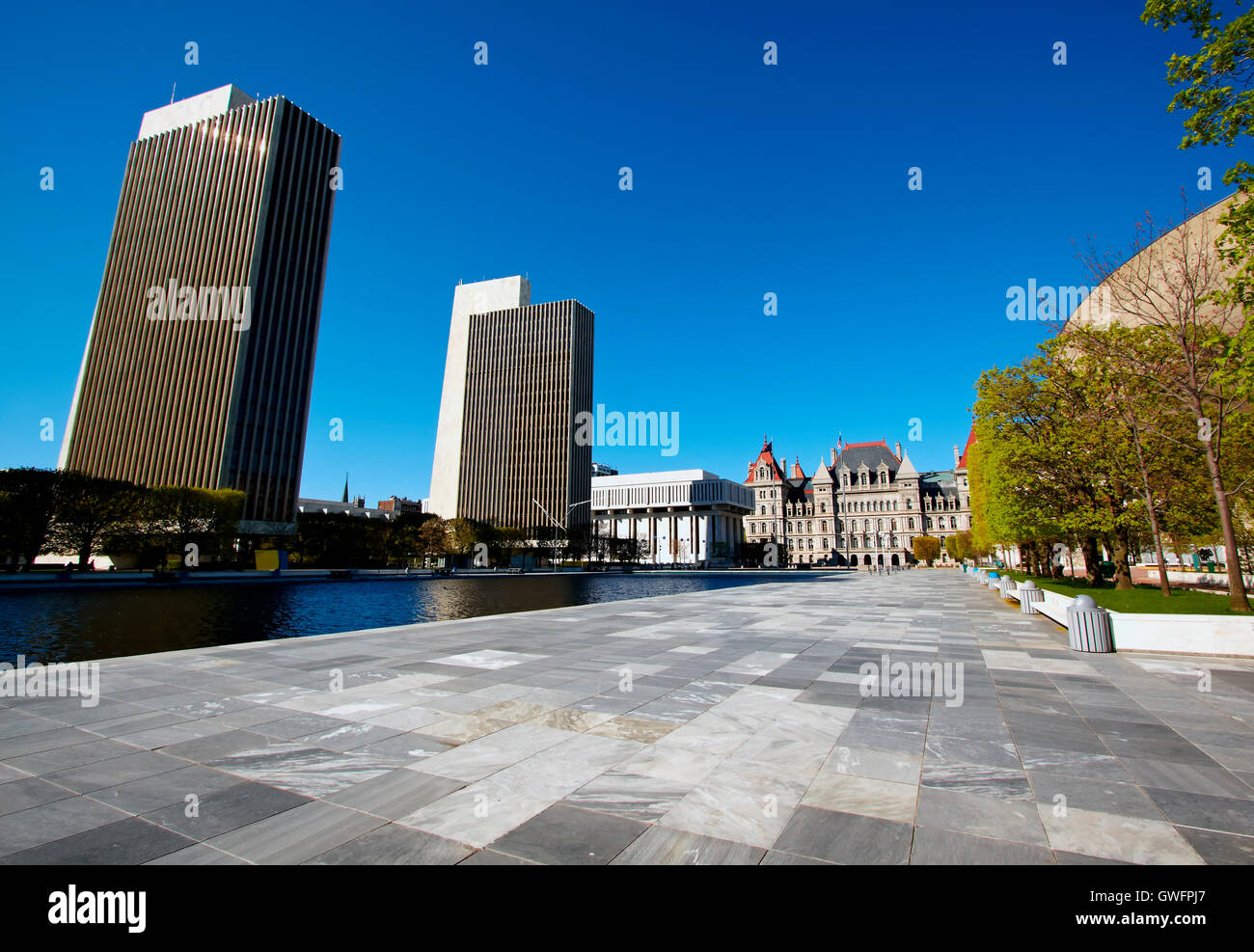 Street view of Albany, Capital of New York State Stock Photo - Alamy