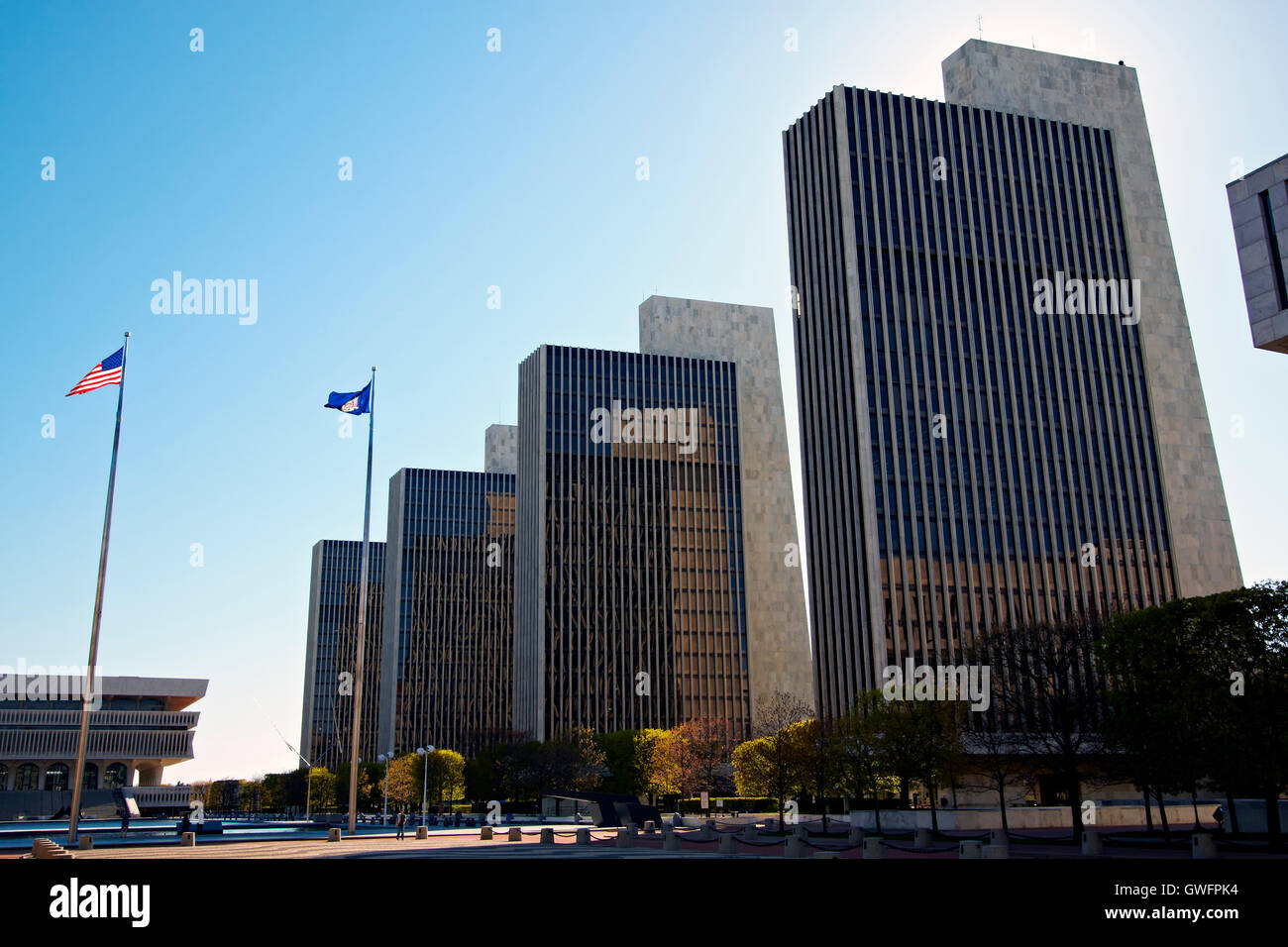 Street view of Albany, Capital of New York State Stock Photo - Alamy