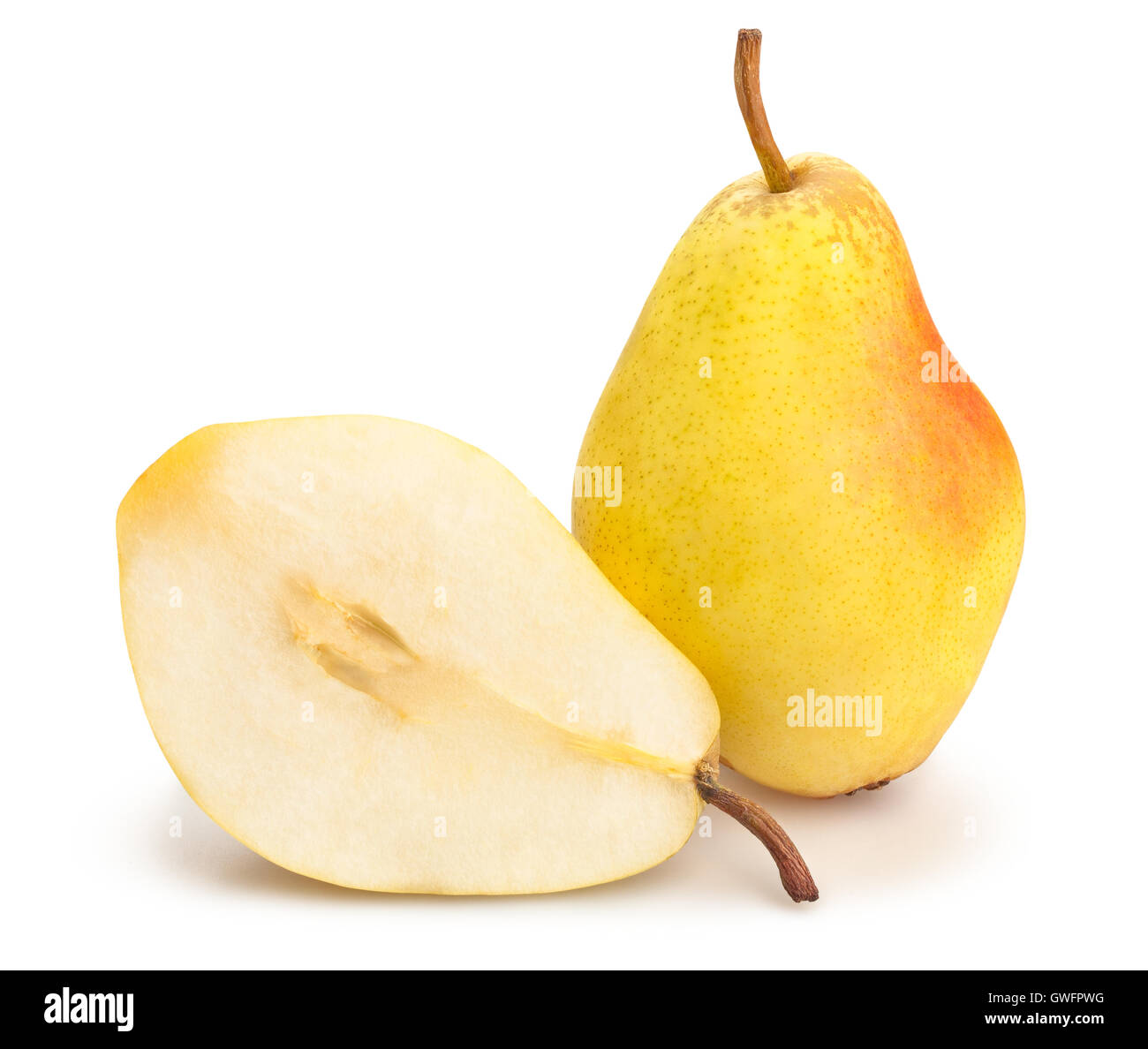 yellow pears isolated Stock Photo - Alamy