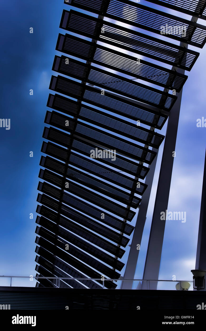 Abstract aluminum architectural wing-like structure Stock Photo - Alamy