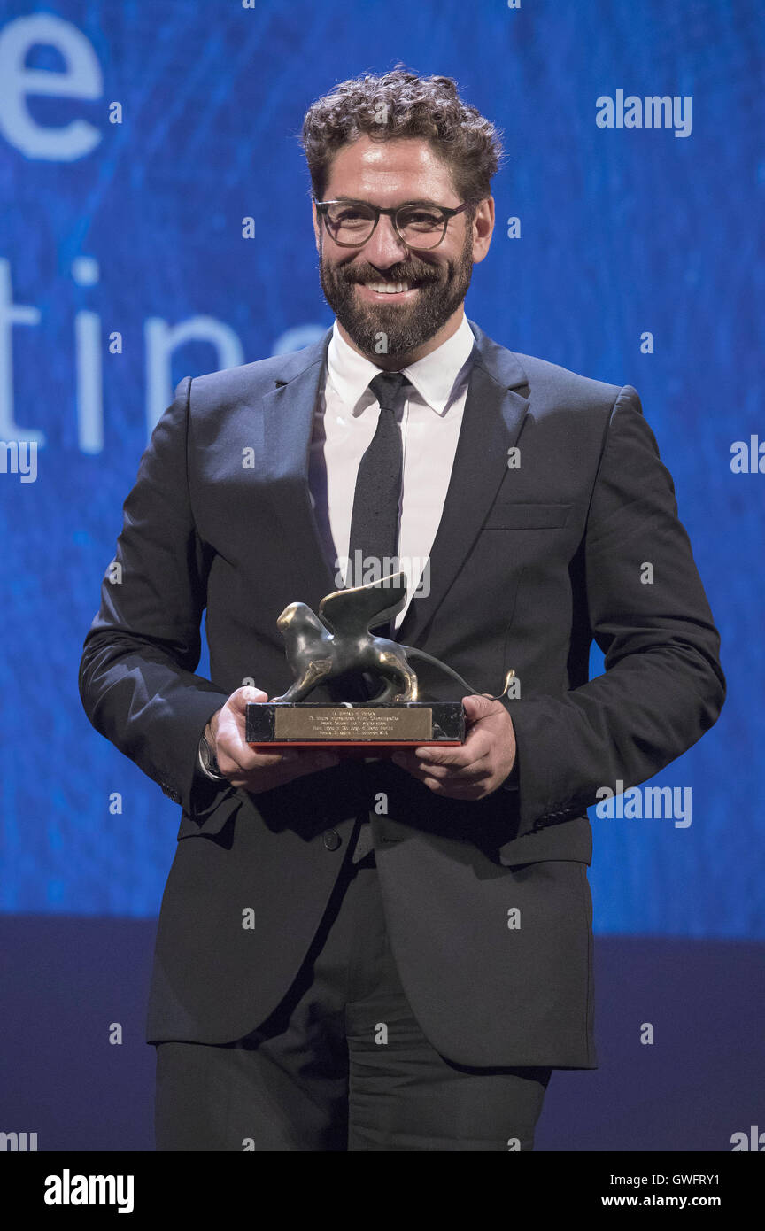 Venice, Italien. 10th Sep, 2016. Actor Nuno Lopes wins prize Best Actor ...