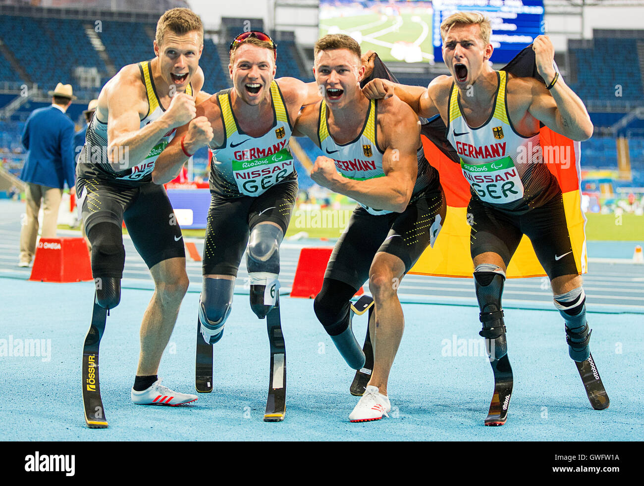 Rio de Janeiro, Brazil. 12th September, 2016. Markus Rehm, David Behre ...