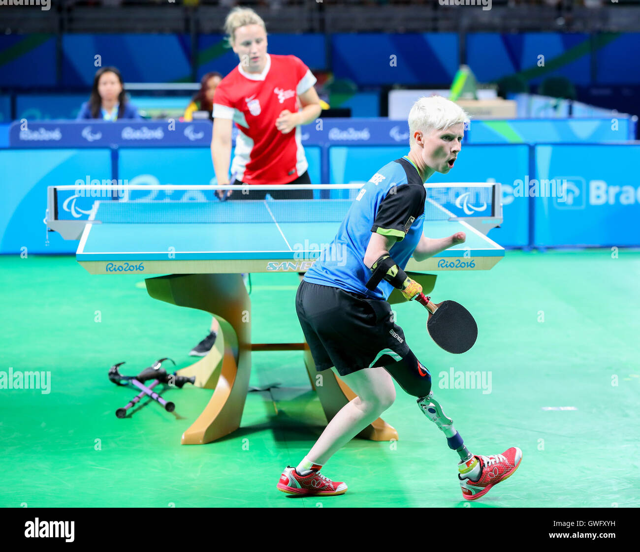Rio de Janeiro, Brazil. 13th September, 2016. Stephanie Grebe (R) of ...