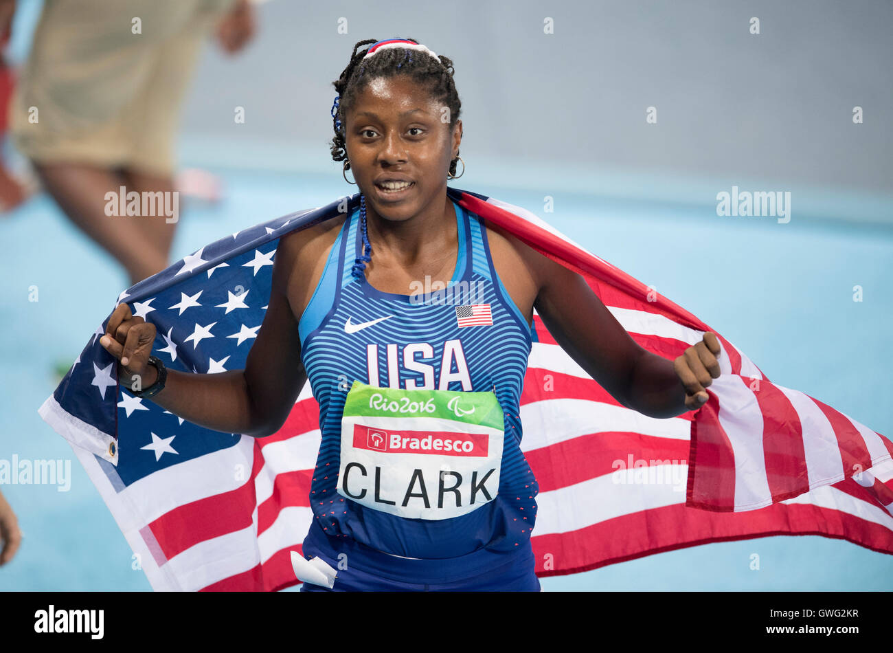 USA sprinter Breanna Clark wins the gold medal in the women's 400 meters T20 in 57.79 seconds at ...