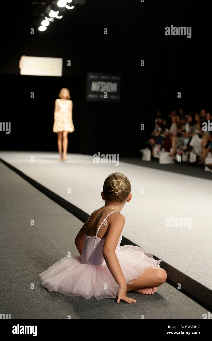 Madrid, Spain. 13th September, 2016. A model wears at collection runway ...