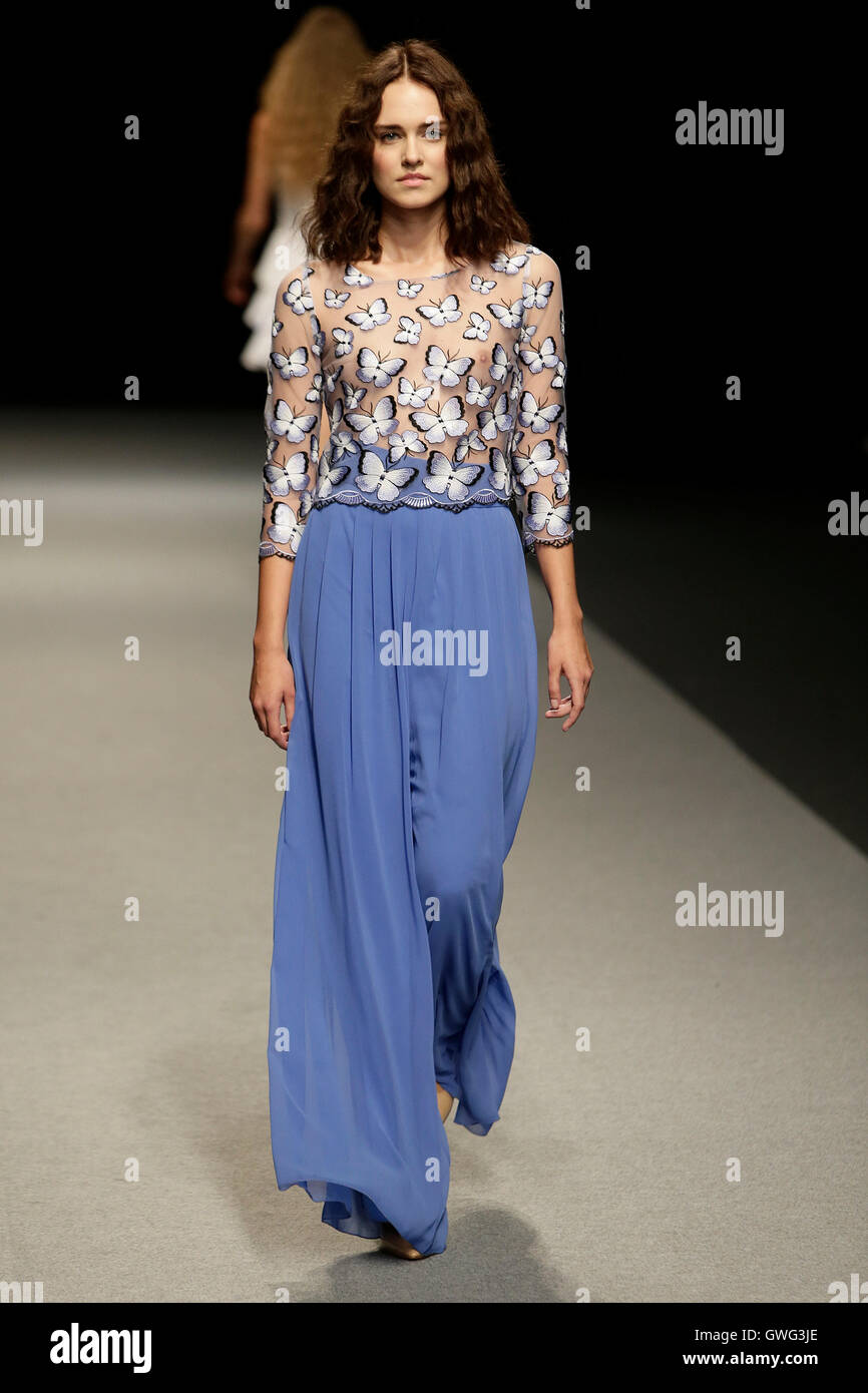 Madrid, Spain. 13th September, 2016. A model wears at collection runway ...