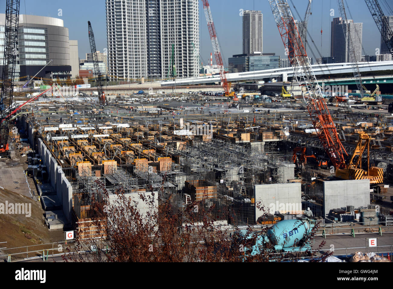 FILE : Construction of the new site for Tokyo's wholesale fish market ...