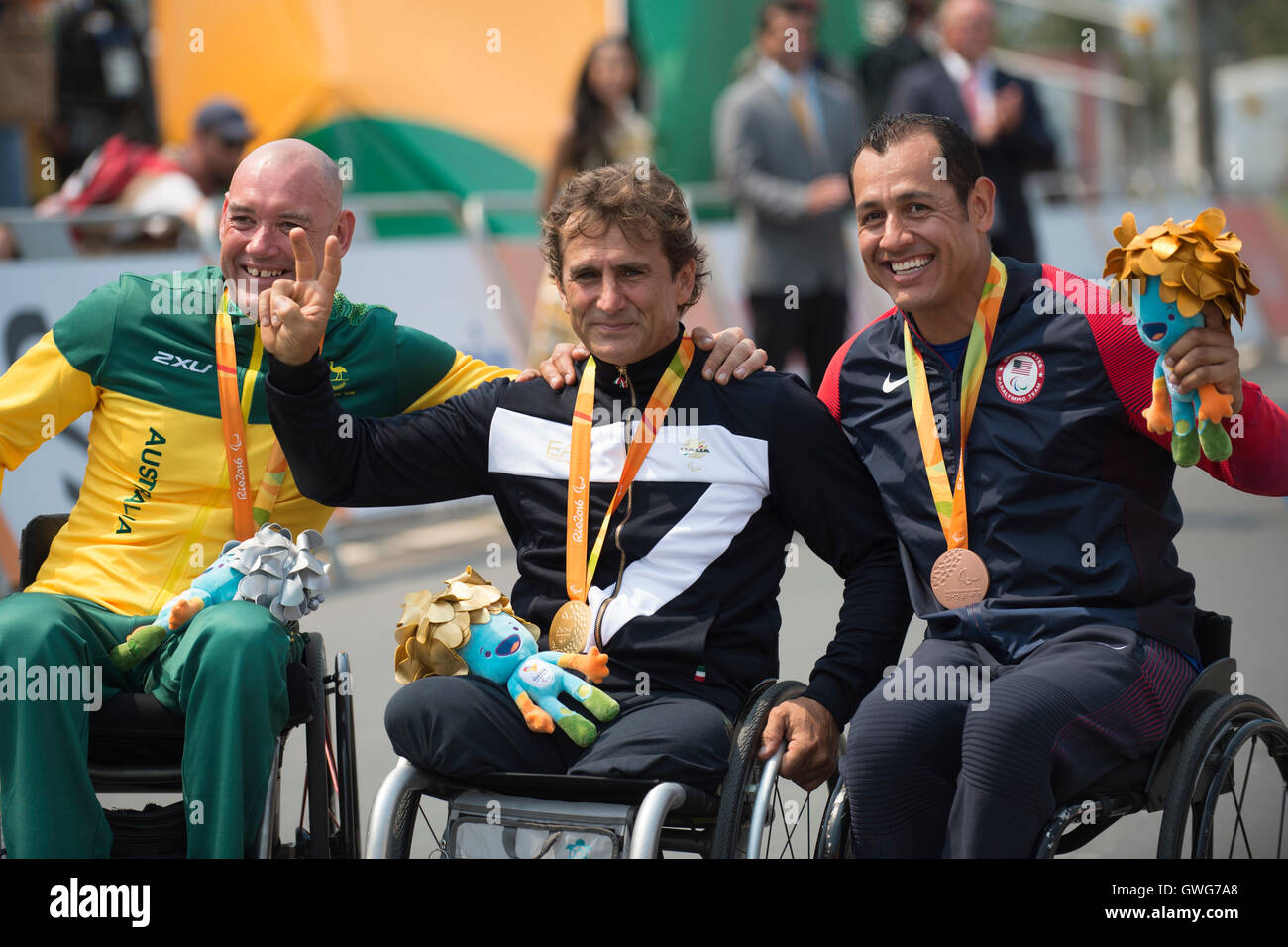 Rio De Janeiro, Brazil. 14th Sep, 2016. H5 in Paralimpíada Road Cycling of 2016 held in Pontal ...