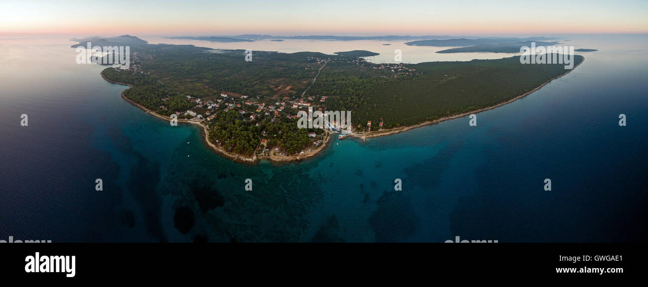 Aerial view of sunrise over Ugljan island, Croatia Stock Photo - Alamy