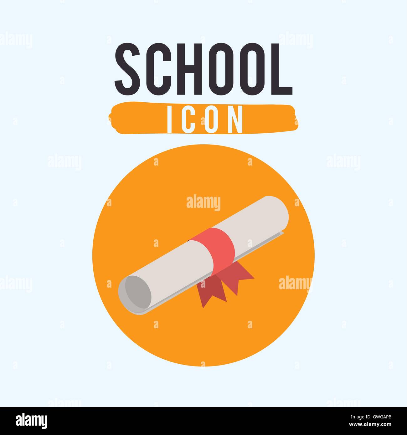 Diploma of school inside circle design Stock Vector Image & Art - Alamy
