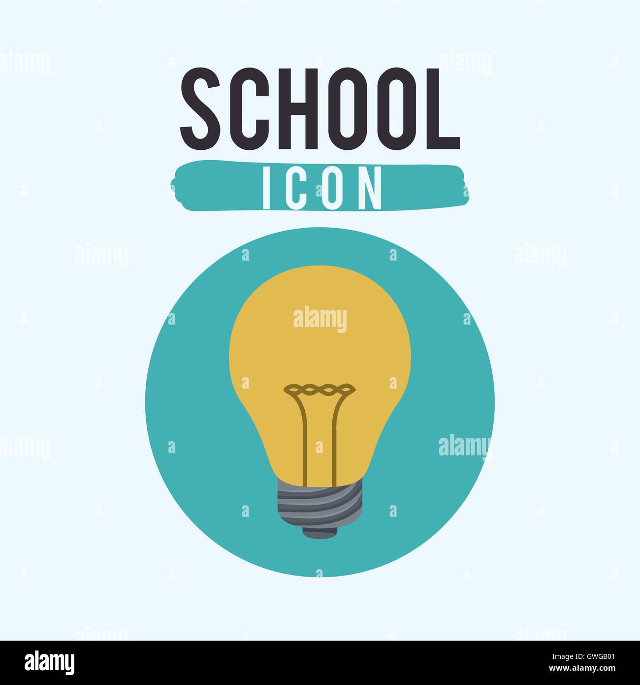 Light bulb of school inside circle design Stock Vector Image & Art - Alamy