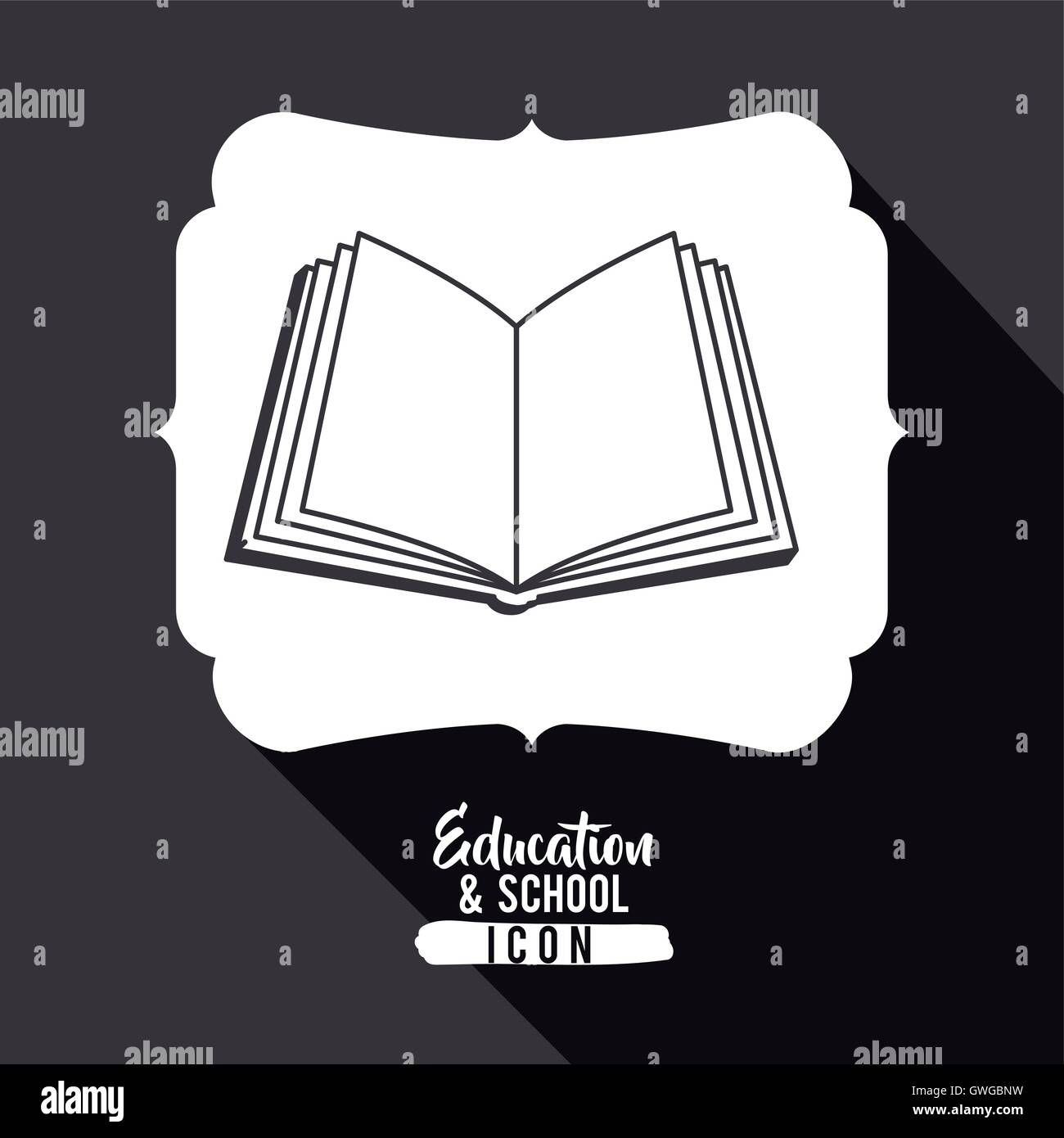 Book for school inside frame design Stock Vector Image & Art - Alamy
