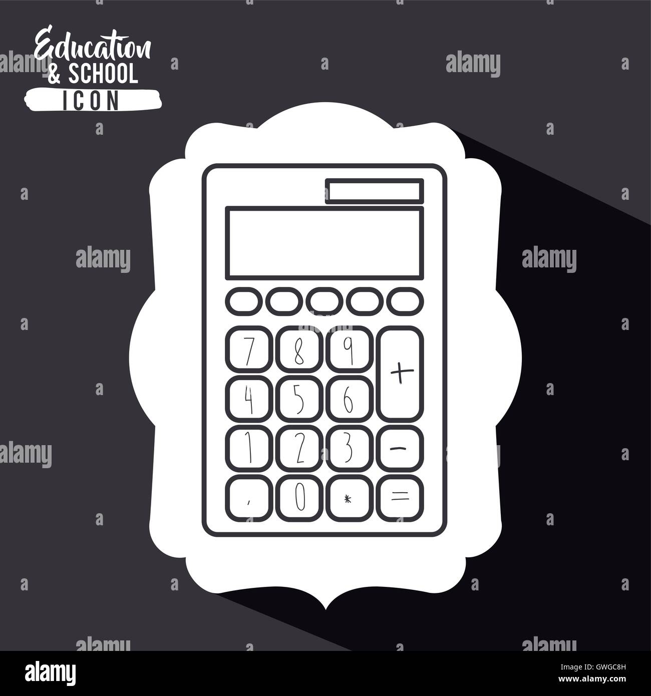 Calculator for school inside frame design Stock Vector Image & Art - Alamy