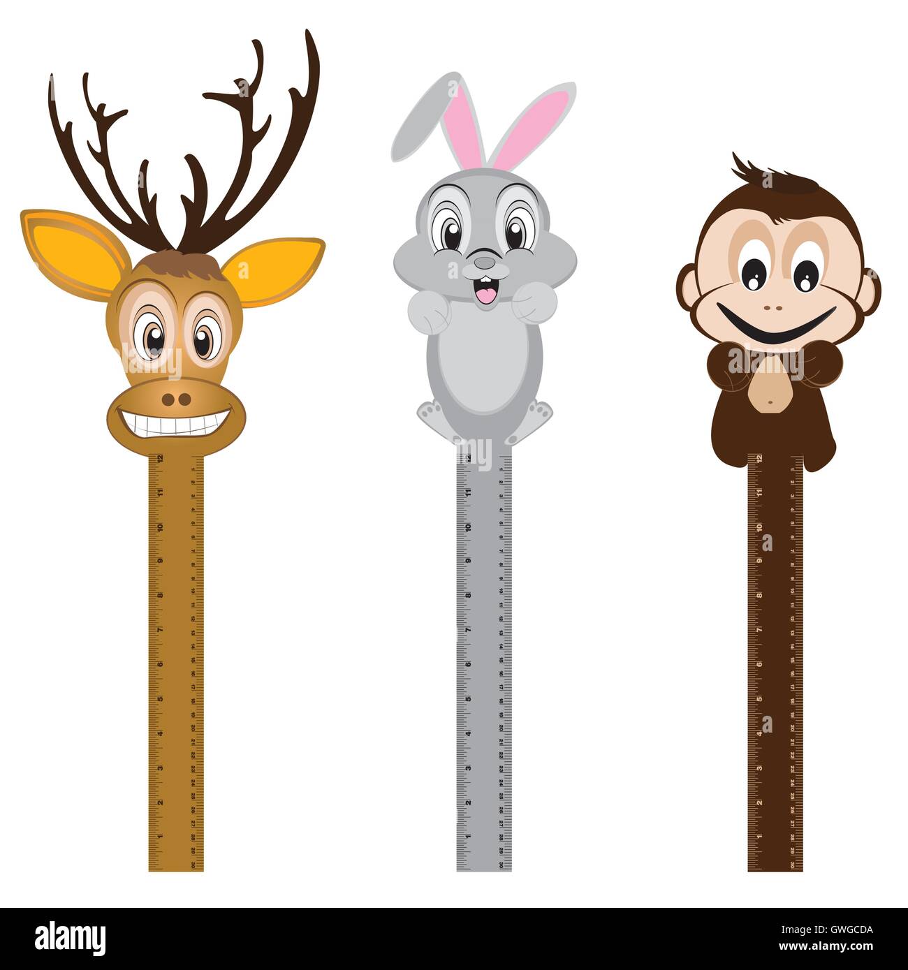 Reindeer, deer, monkey, bunny, rabbit, centimeter, education, equipment ...